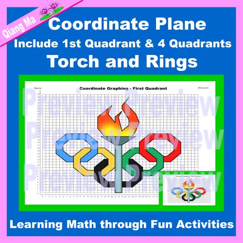 Olympic Coordinate Plane Graphing Picture: Torch and Rings - Made By ...