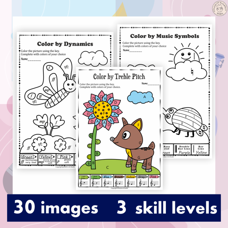 Spring Music Coloring Sheets Bundle - Made By Teachers