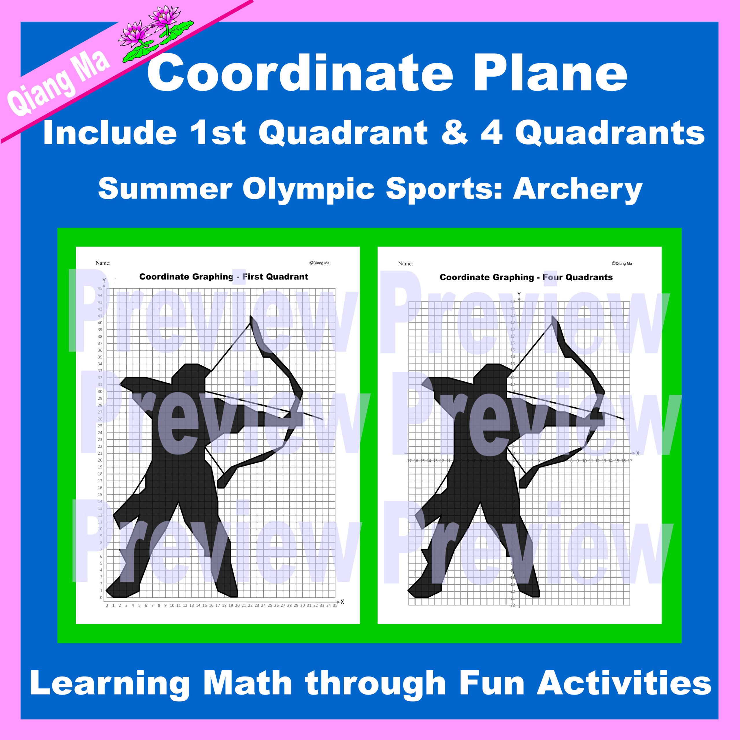 Arbor Day Coordinate Plane Graphing Picture: Green Earth - Made By Teachers