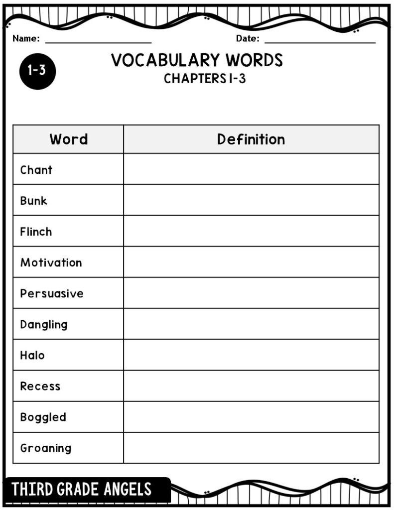 Third Grade Angels Novel Study Guide - Made By Teachers