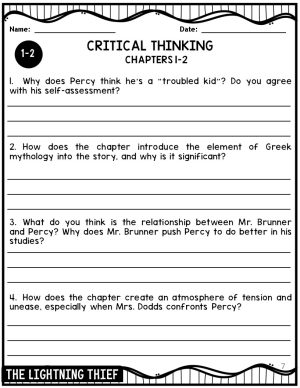 Percy Jackson The Lightning Thief Novel Study Guide - Made By Teachers