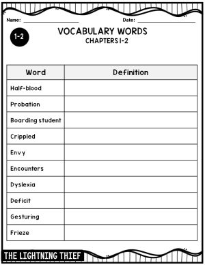 Percy Jackson The Lightning Thief Novel Study Guide - Made By Teachers