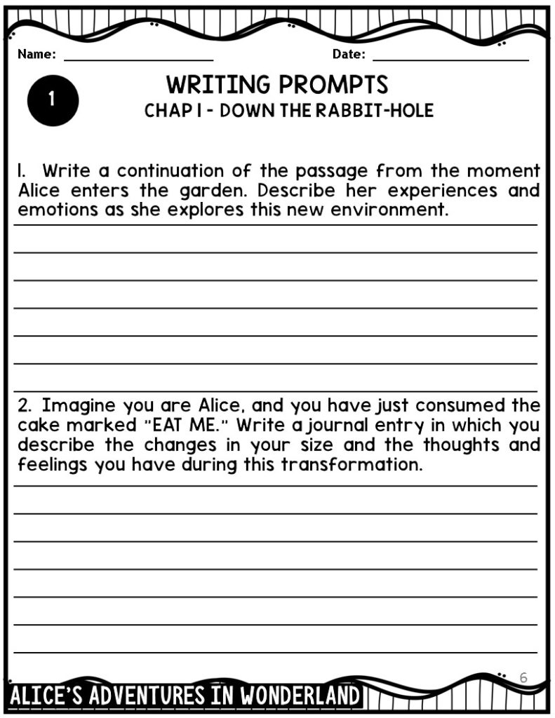 Alice’s Adventures in Wonderland Novel Study Guide - Made By Teachers