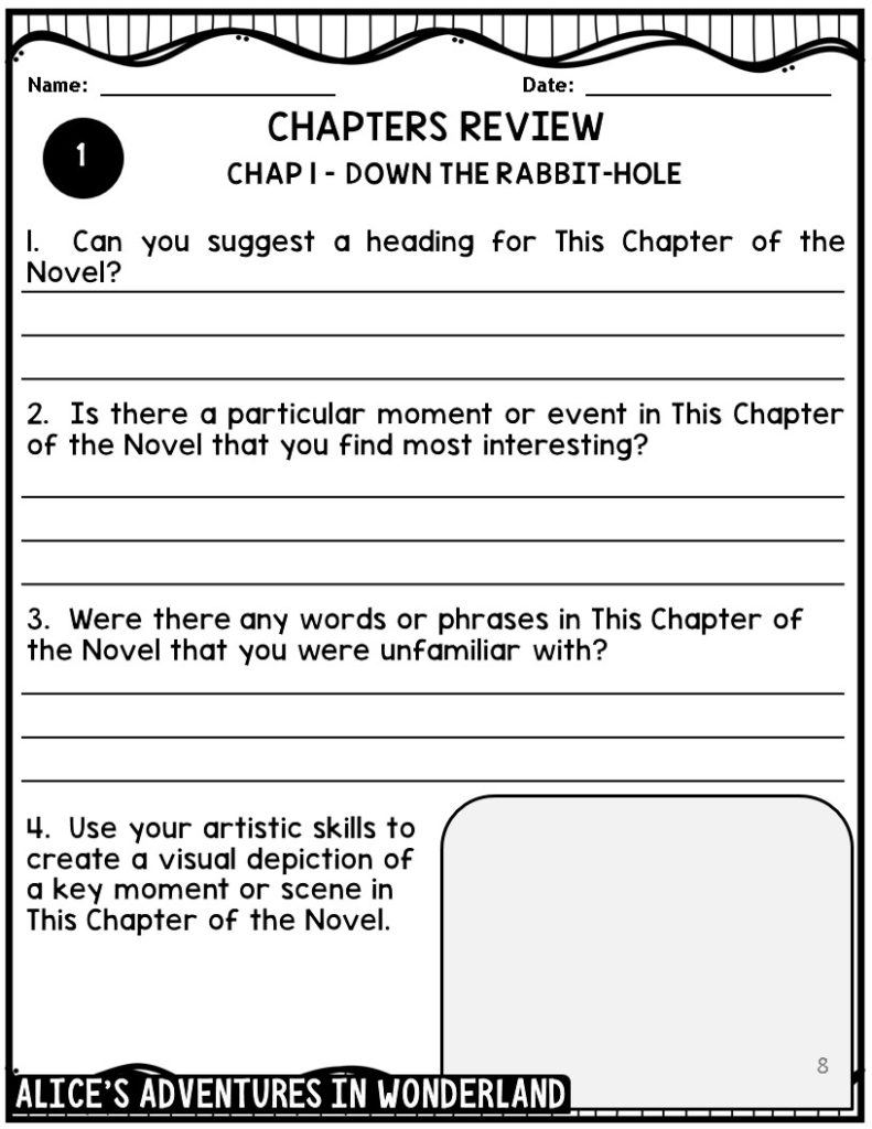 Alice’s Adventures in Wonderland Novel Study Guide - Made By Teachers