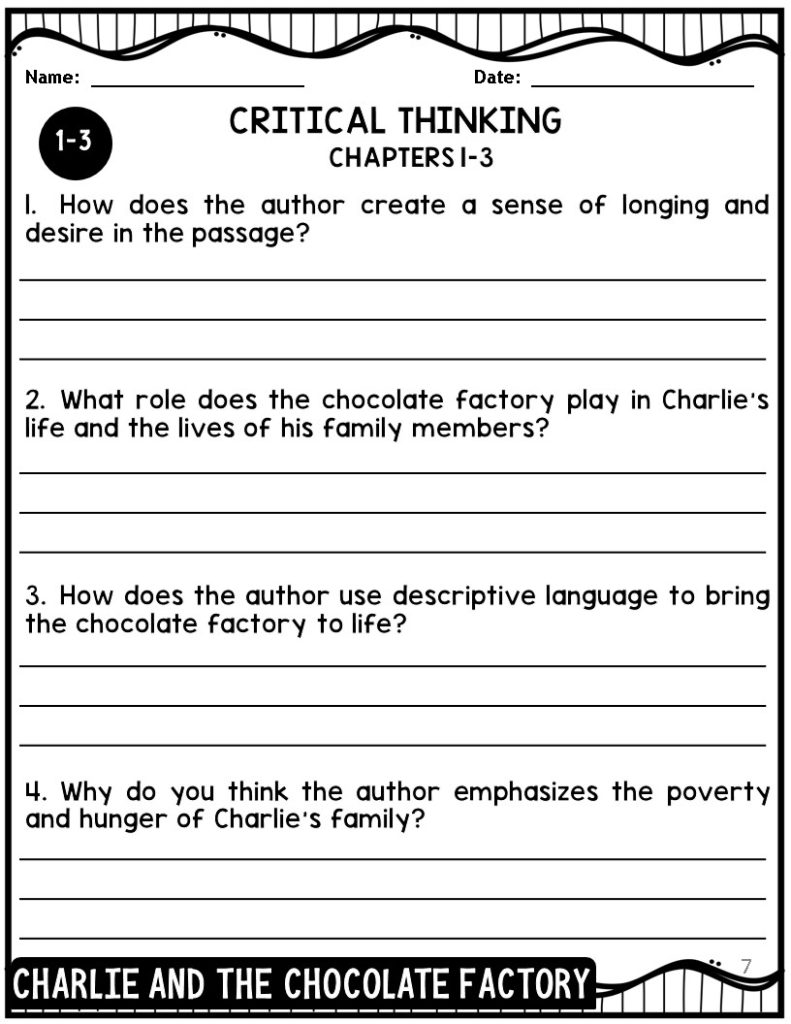 Charlie and The Chocolate Factory Novel Study Guide - Made By Teachers