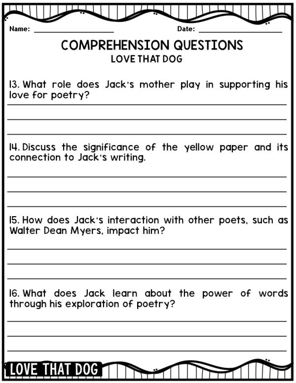 Love that Dog Novel Study Guide - Made By Teachers