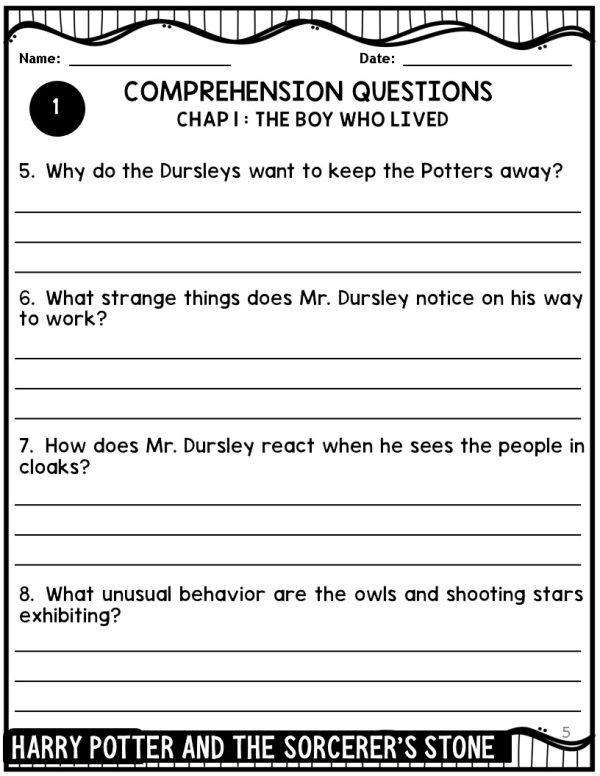 Harry Potter and the Sorcerer's Stone Novel Study Guide - Made By Teachers