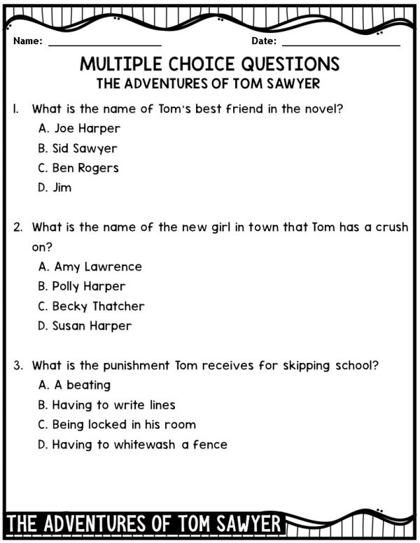 The Adventures of Tom Sawyer Novel Study Guide | Made By Teachers