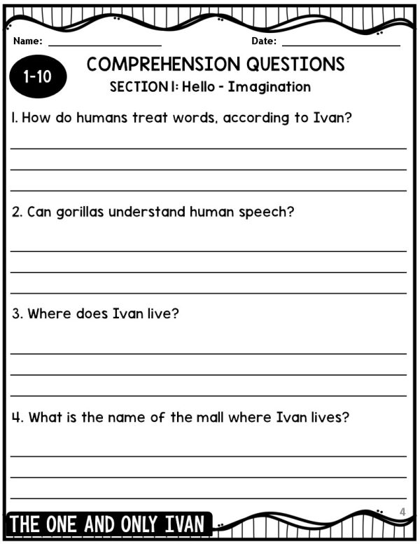 The One and Only Ivan Novel Study Guide - Made By Teachers