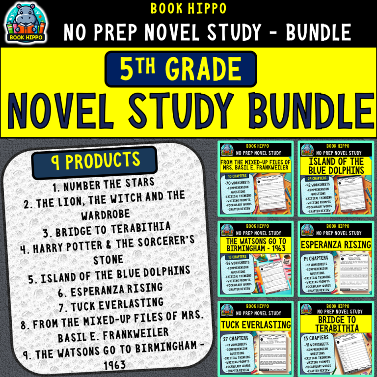 5th Grade Novel Study Bundle | | Made By Teachers