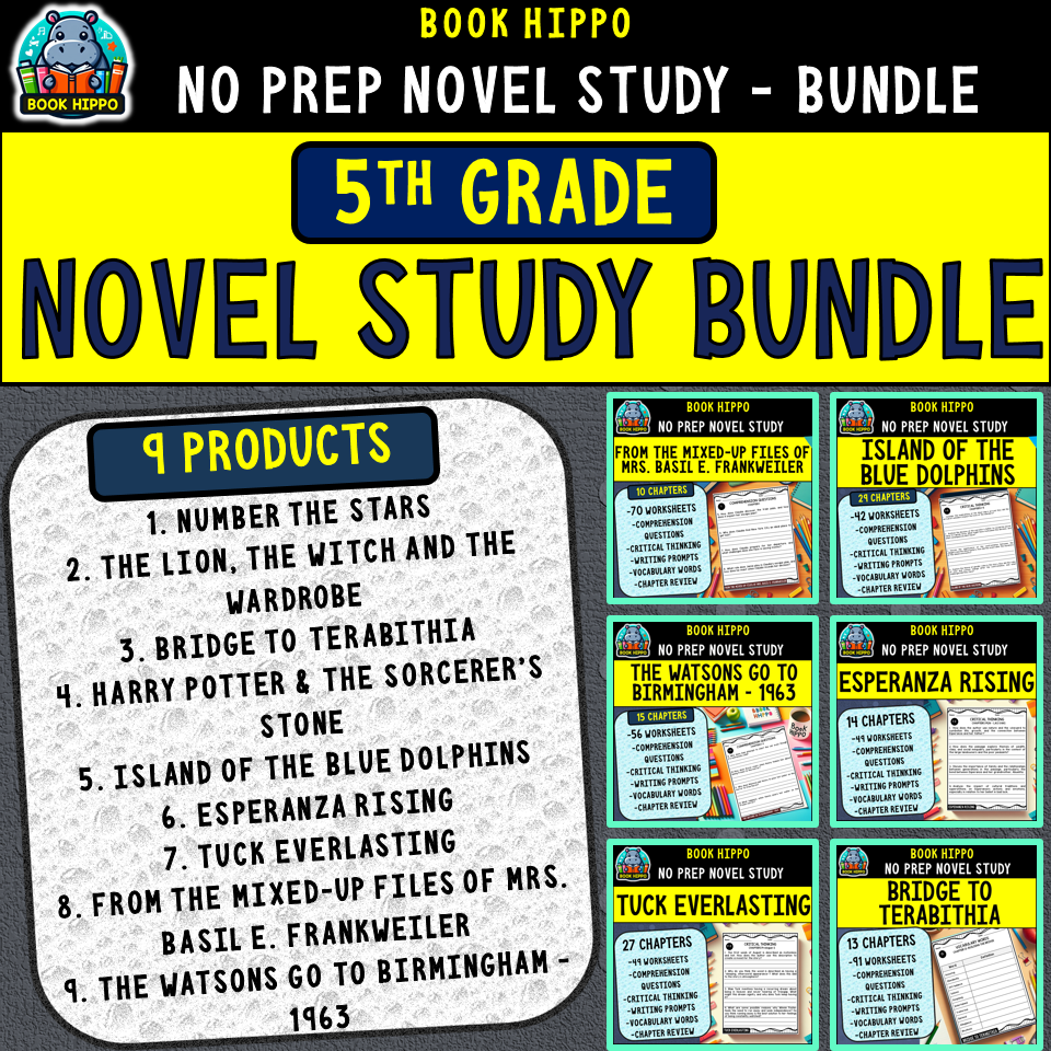 5th Grade Novel Study Bundle | | Made By Teachers