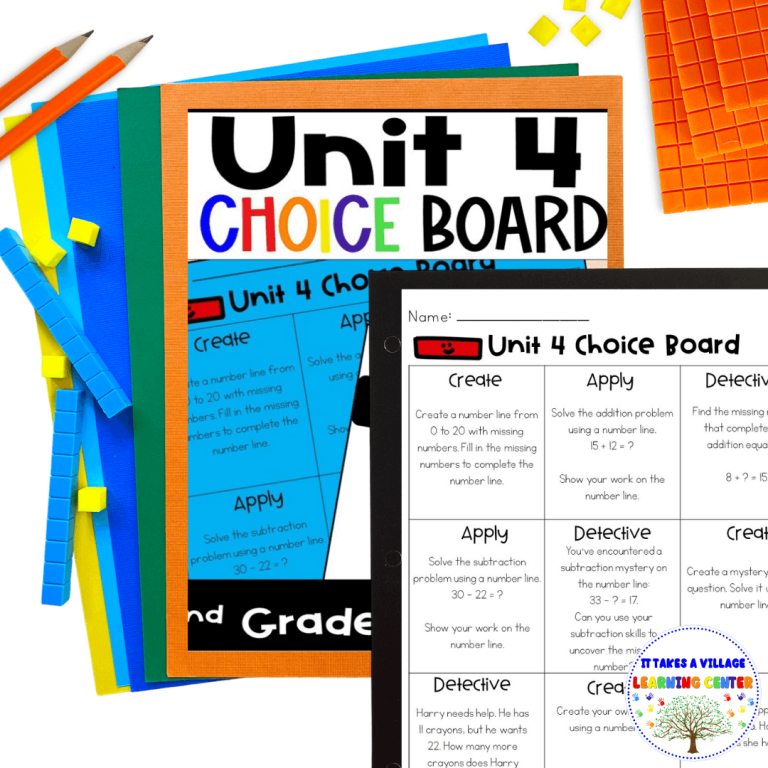 Illustrative Math - Unit 4 - 2nd Grade Math Choice Board & Early ...