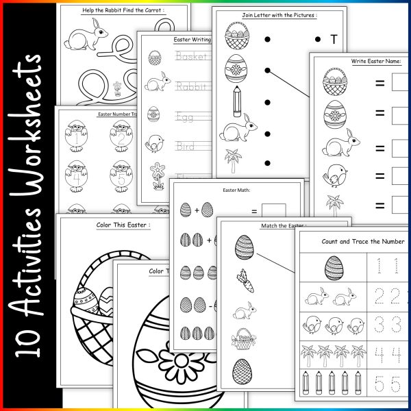 Easter Activity Book for PreK, Kindergarten, and 1st Grade Learners ...