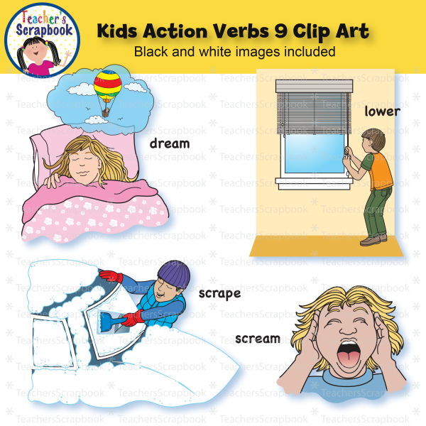 Kids Action Verbs 9 Clip Art | Made By Teachers