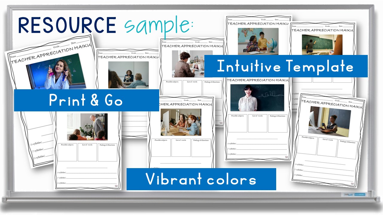 Teacher Appreciation Week Haiku Poetry Lesson - Poem Writing Activity ...