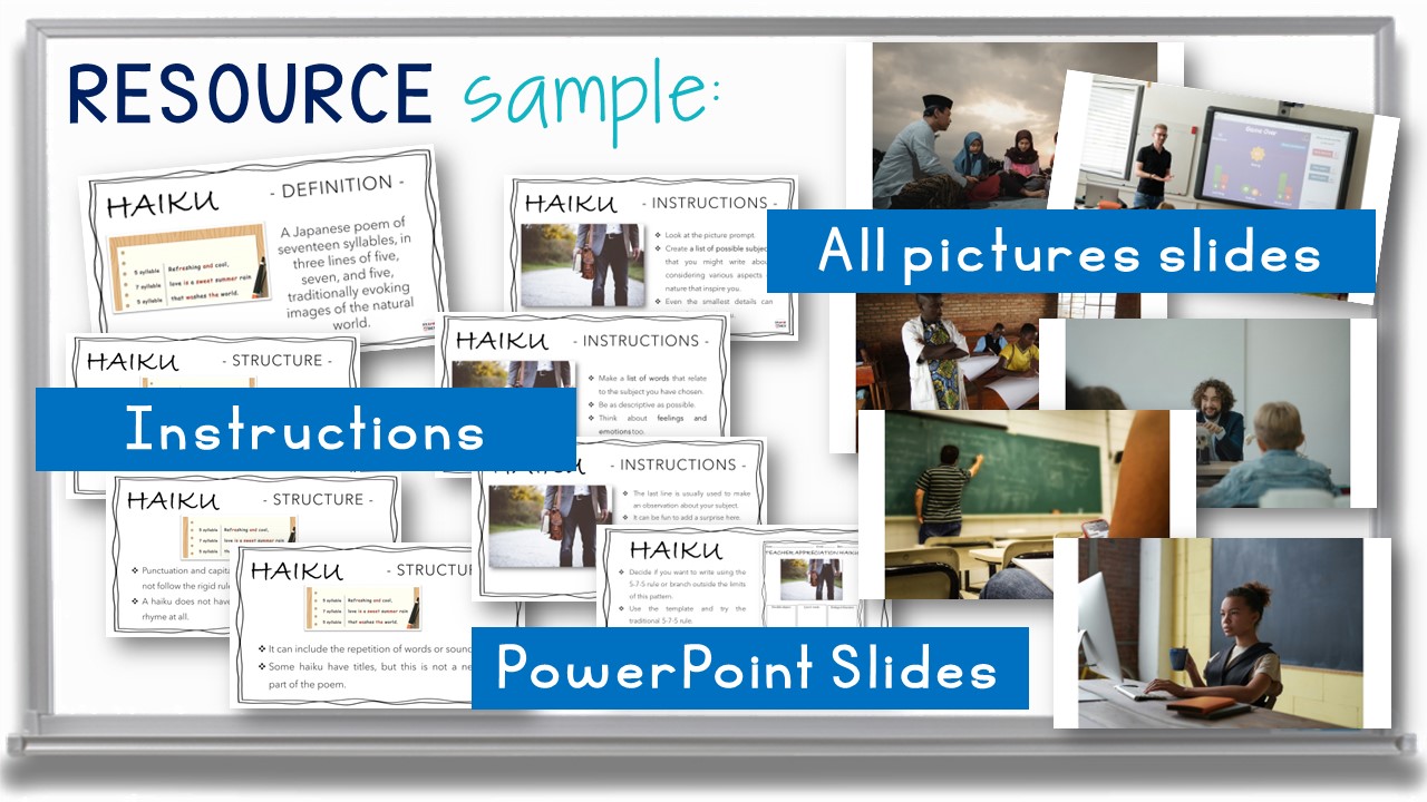 Teacher Appreciation Week Haiku Poetry Lesson - Poem Writing Activity ...