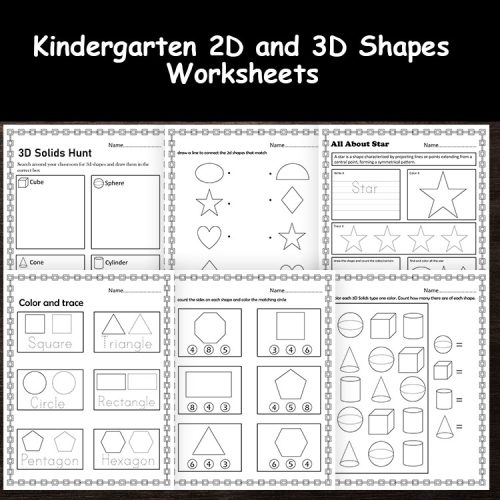 2D Shapes Worksheets for Kindergarten Kids | Made By Teachers