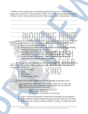 "Sweat" by Zora Neale Hurston Quiz, Close Reading, and Vocabulary Games ...