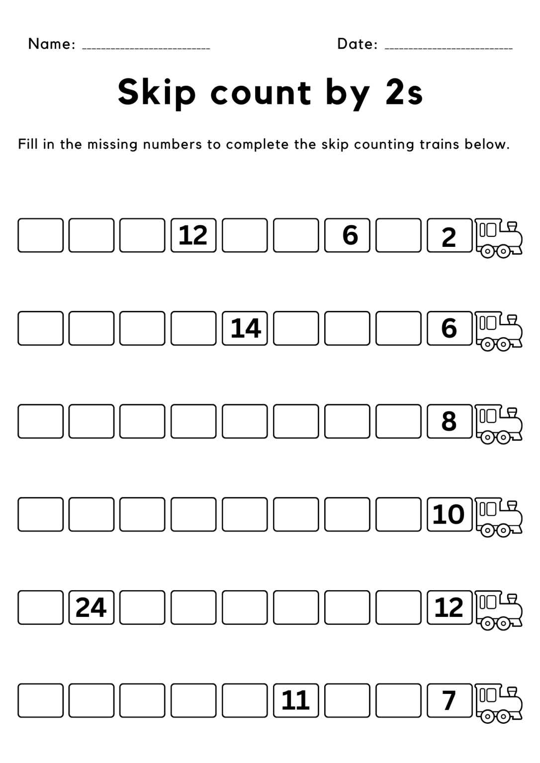 Skip counting by 2s 5s and 10s practical activities worksheet - Made By ...