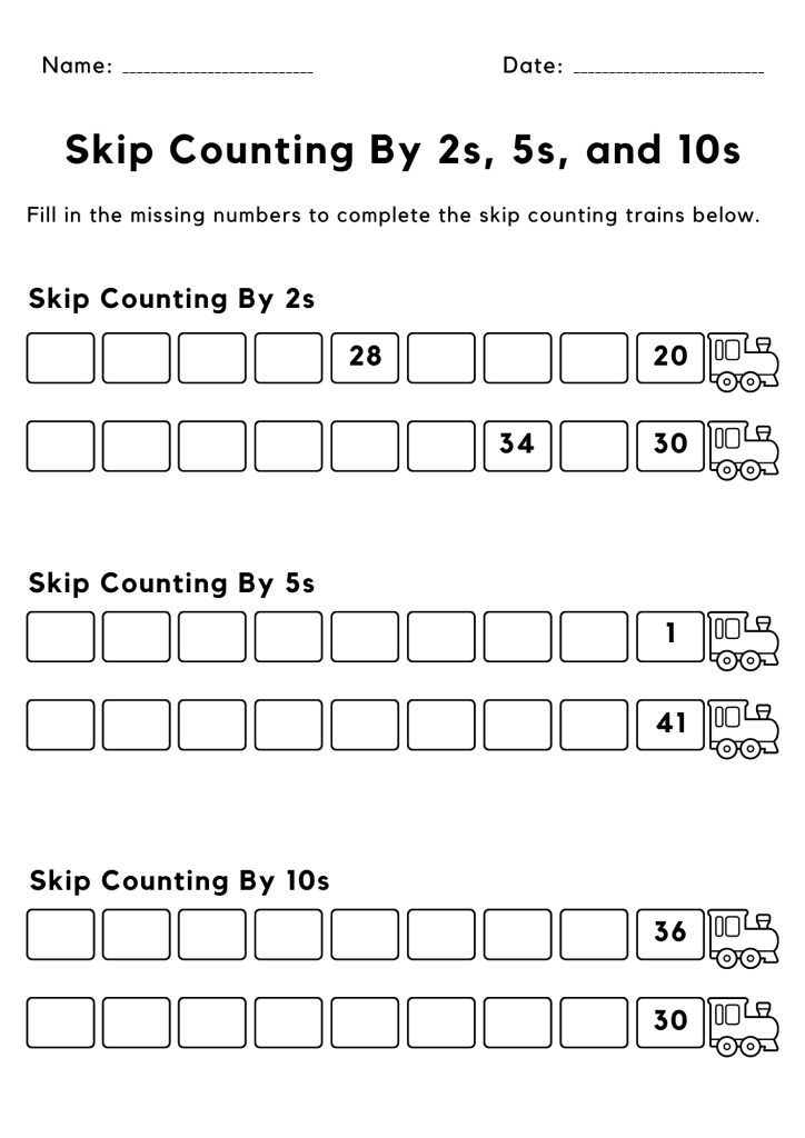 Skip counting by 2s 5s and 10s practical activities worksheet - Made By ...