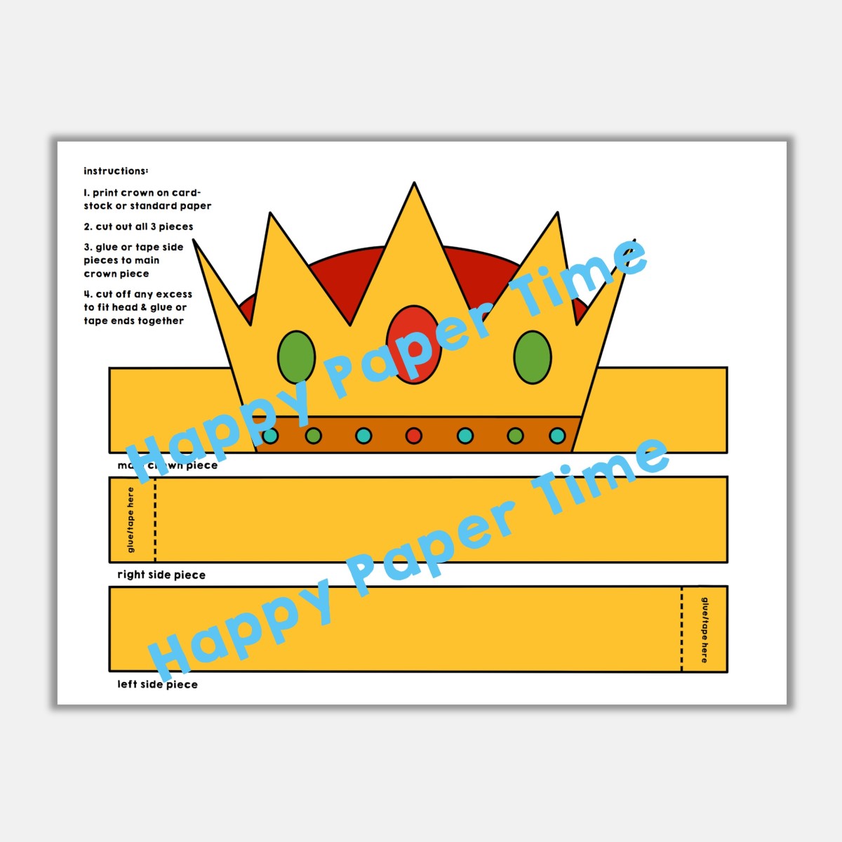 King Paper Crown Headband Hat Costume Craft | Made By Teachers