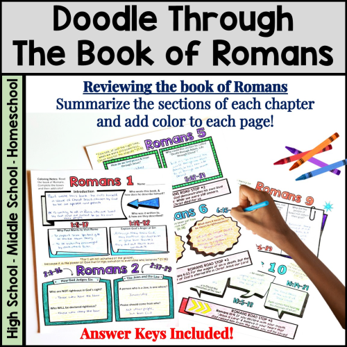Doodle through the Book of Romans Bible Worksheet Activity - Made By ...