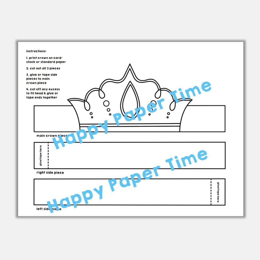 Princess Paper Crown Headband Hat Coloring Craft - Made By Teachers