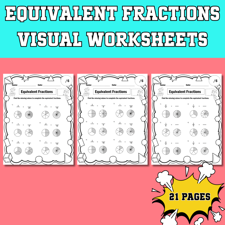 Equivalent Fractions Visual worksheets- - Missing Numerator ...