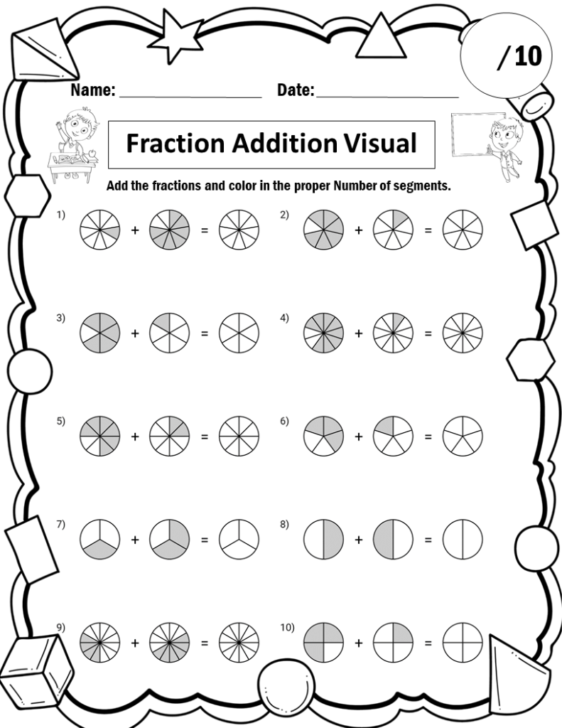 Adding Fractions with Visual Models Worksheets - Made By Teachers