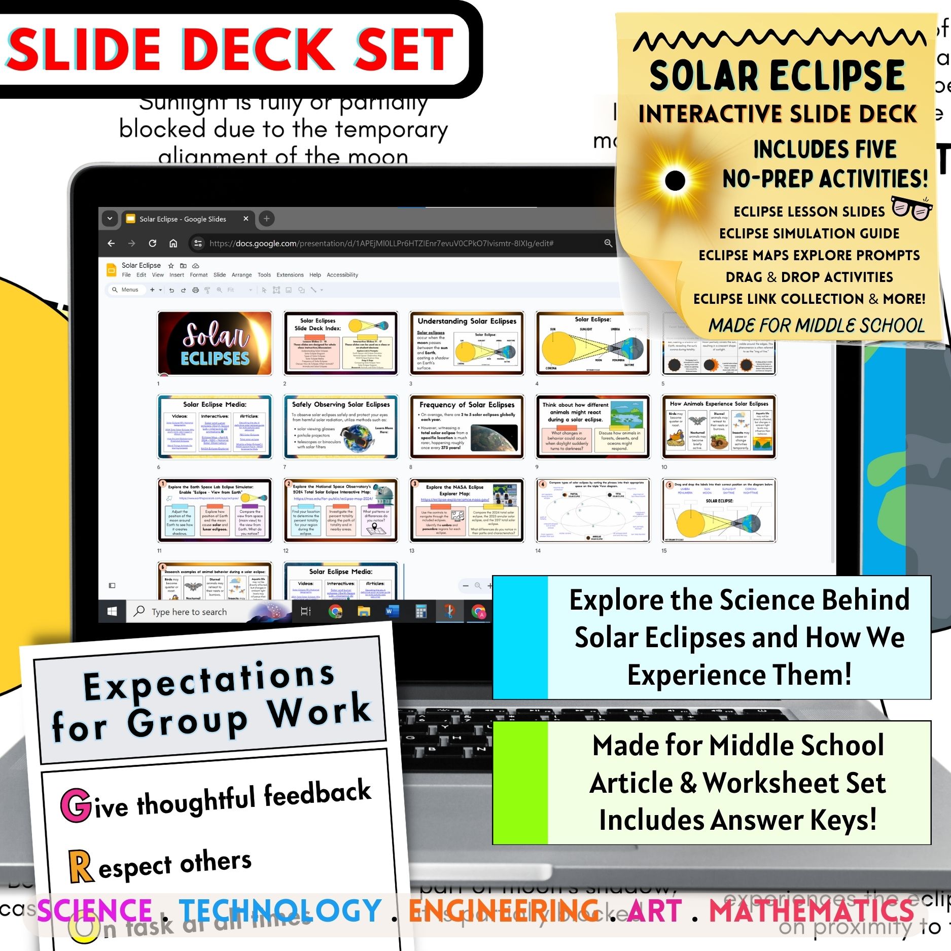 Solar Eclipse 2024! Interactive Google Slide Deck for Middle School ...
