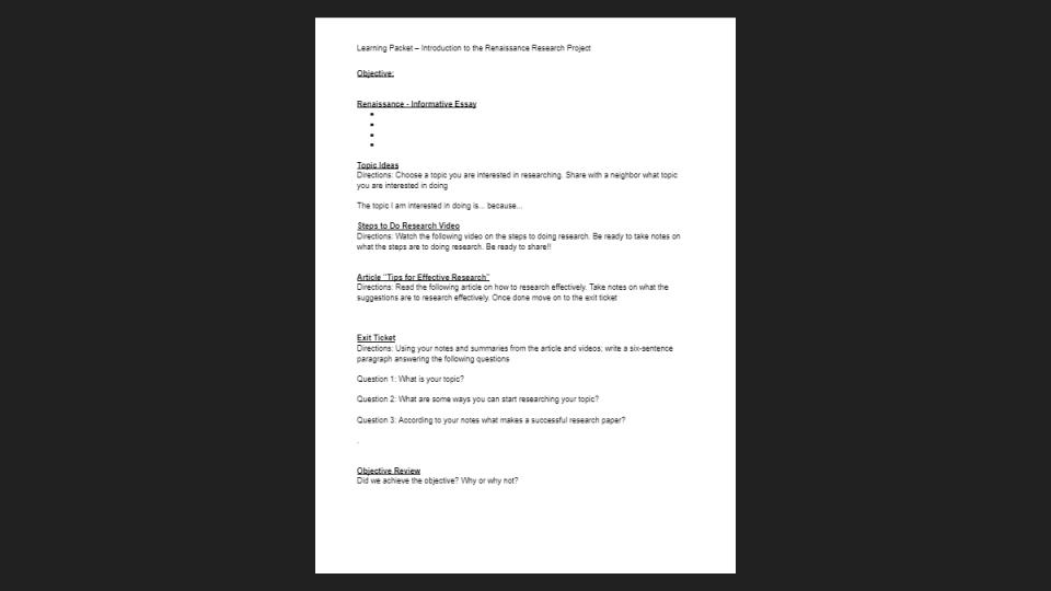 The Renaissance Unit Plan | Made By Teachers