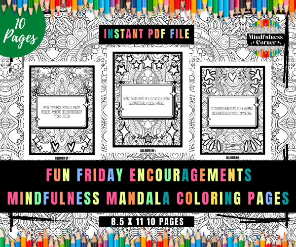 Fun Friday Activities, Encouragement Mindset Mindfulness Mandala ...