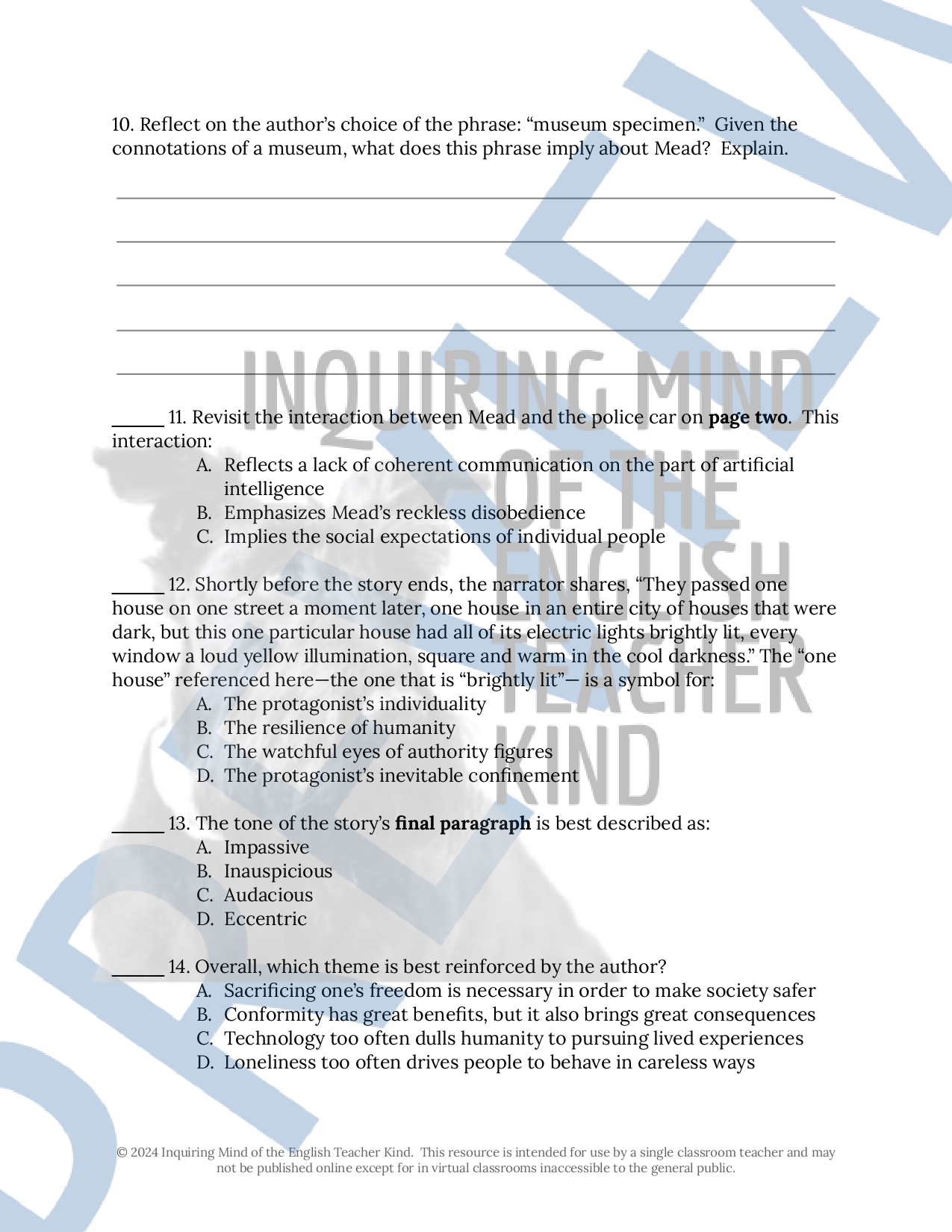 "The Pedestrian" Quiz, Close Reading Activity, and Vocabulary Games ...