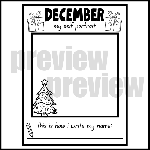 Monthly Progress Activity | Write Name & Draw Self-Portrait - Made By ...