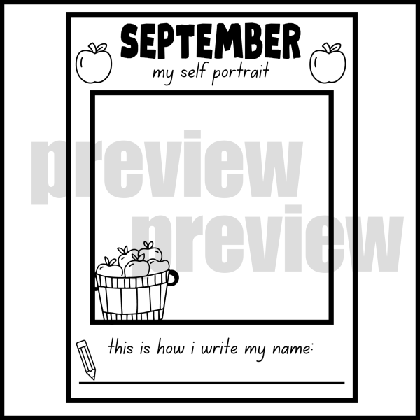 Monthly Progress Activity | Write Name & Draw Self-Portrait | Made By ...