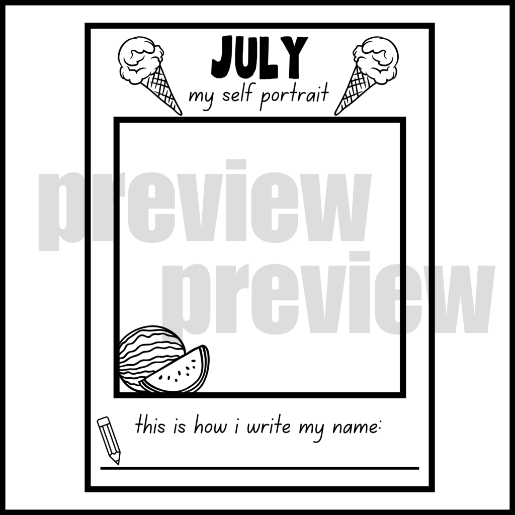 Monthly Progress Activity | Write Name & Draw Self-Portrait | Made By ...
