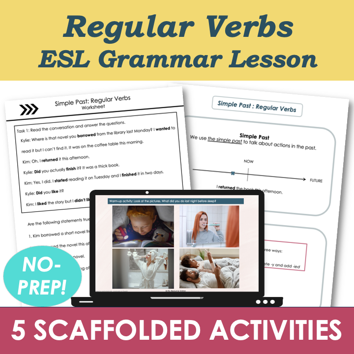 Past Tense Regular & Irregular Verbs BUNDLE - Adult ESL Beginner ...