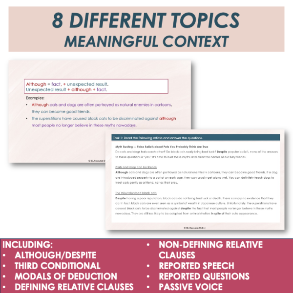 B1 Intermediate Grammar Lesson Plans, Activities, Worksheets BUNDLE #2 ...