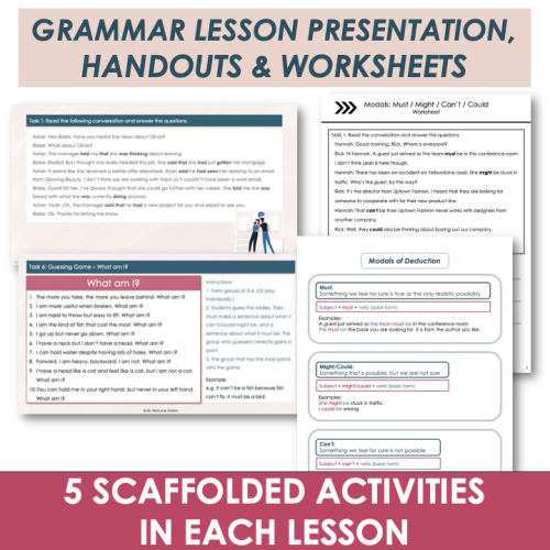 B1 Intermediate Grammar Lesson Plans, Activities, Worksheets BUNDLE #2 ...