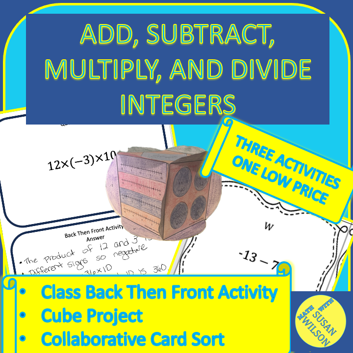 Add, Subtract, Multiply, & Divide Integers-Individual, Group, & Class ...