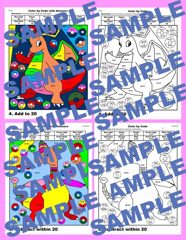 Pokemon Color by Code: Add and Subtract within 10 and 20 - Made By Teachers