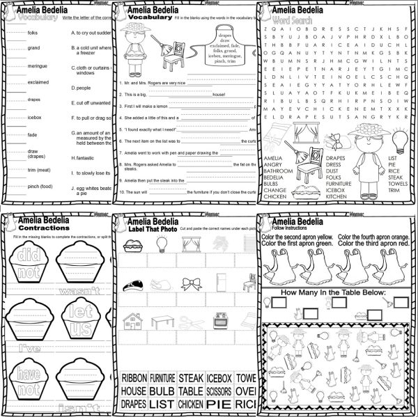 Amelia Bedelia Read Aloud Book Study Companion Reading Comprehension ...