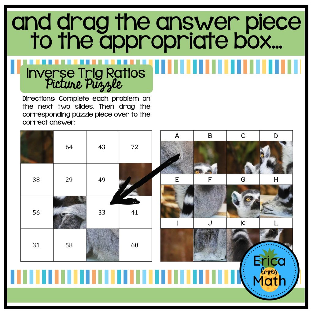 Inverse Trig Ratios Digital Activity Picture Puzzle - Made By Teachers