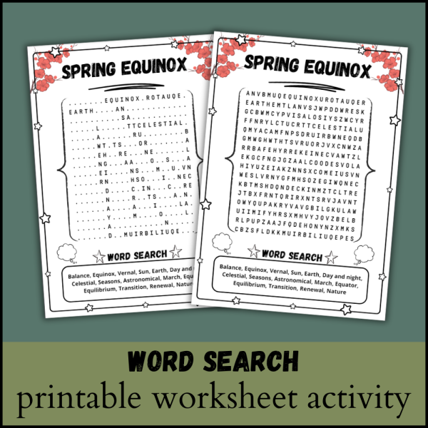 Spring Equinox : Word search puzzle worksheet activity | Made By Teachers