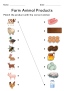 food kindergarten farm animals and their products worksheets | Made By ...
