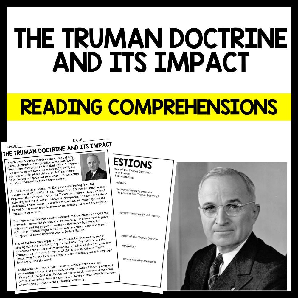 "HARRY S. TRUMAN DAY" TRUMAN'S DAY Reading Comprehension | Made By Teachers