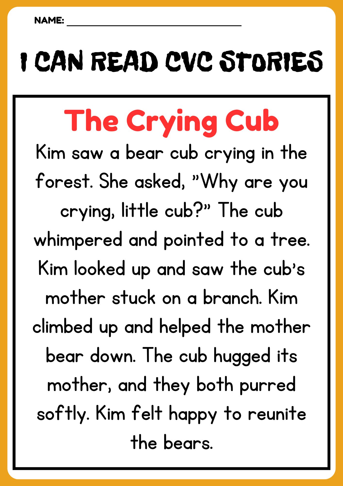 "CVC Decodable Short Stories" Worksheet - Decodable Readers | Made By ...