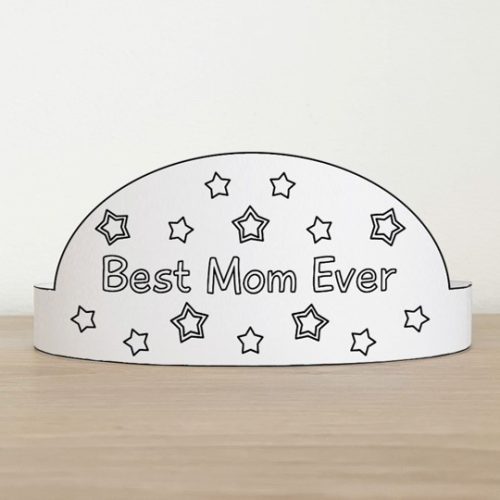 Best Mom Paper Crown Headband Mother’s Day Hat Coloring Craft Gift ...