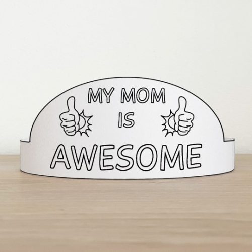 My Mom is Awesome Mother’s Day Paper Crown Headband Mom Coloring Craft ...