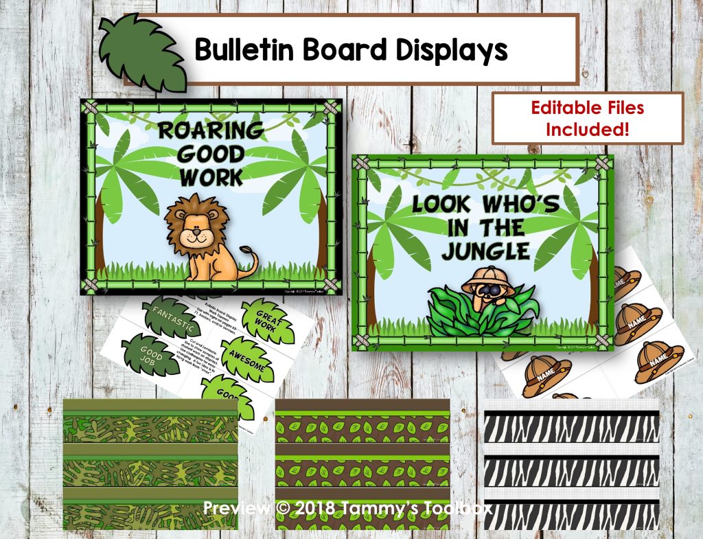 Jungle Safari Theme Classroom Decor Editable - Made By Teachers
